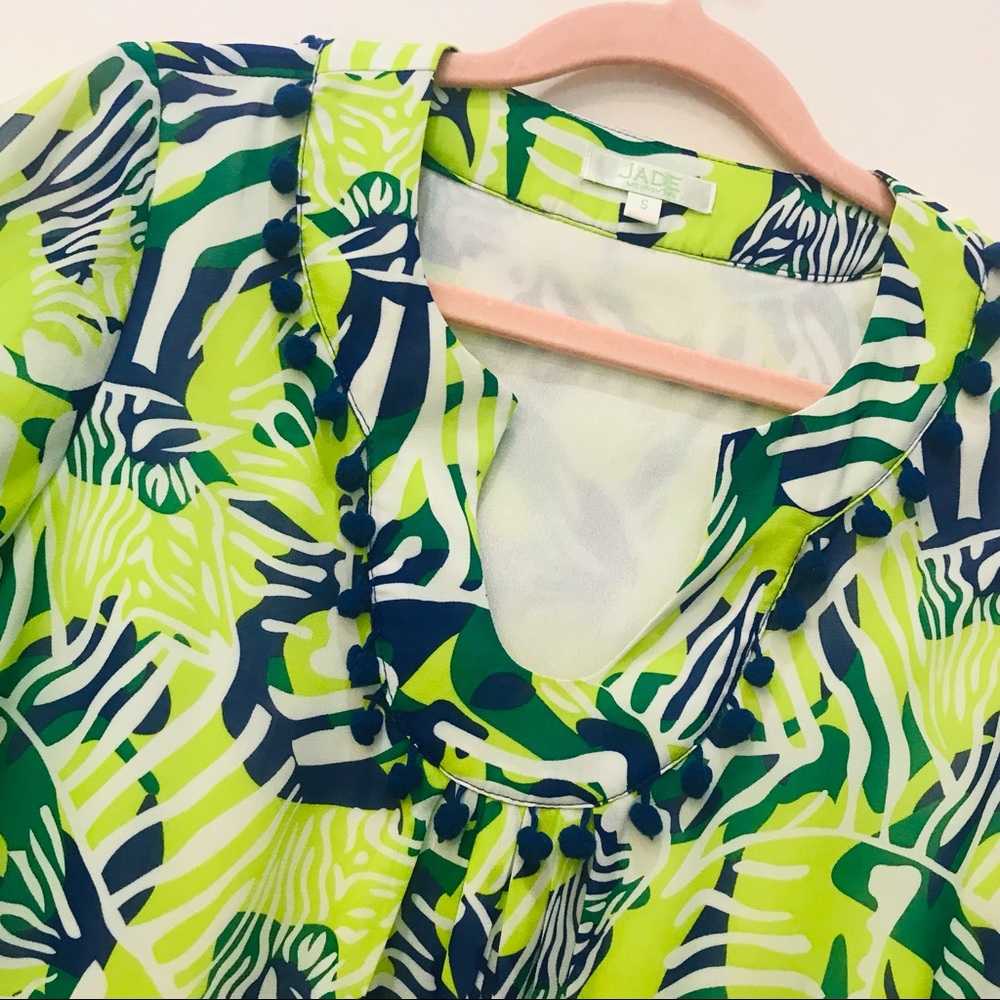 Jade Melody Tam Blue Green Palm Tree Tunic Dress Cove… - Gem